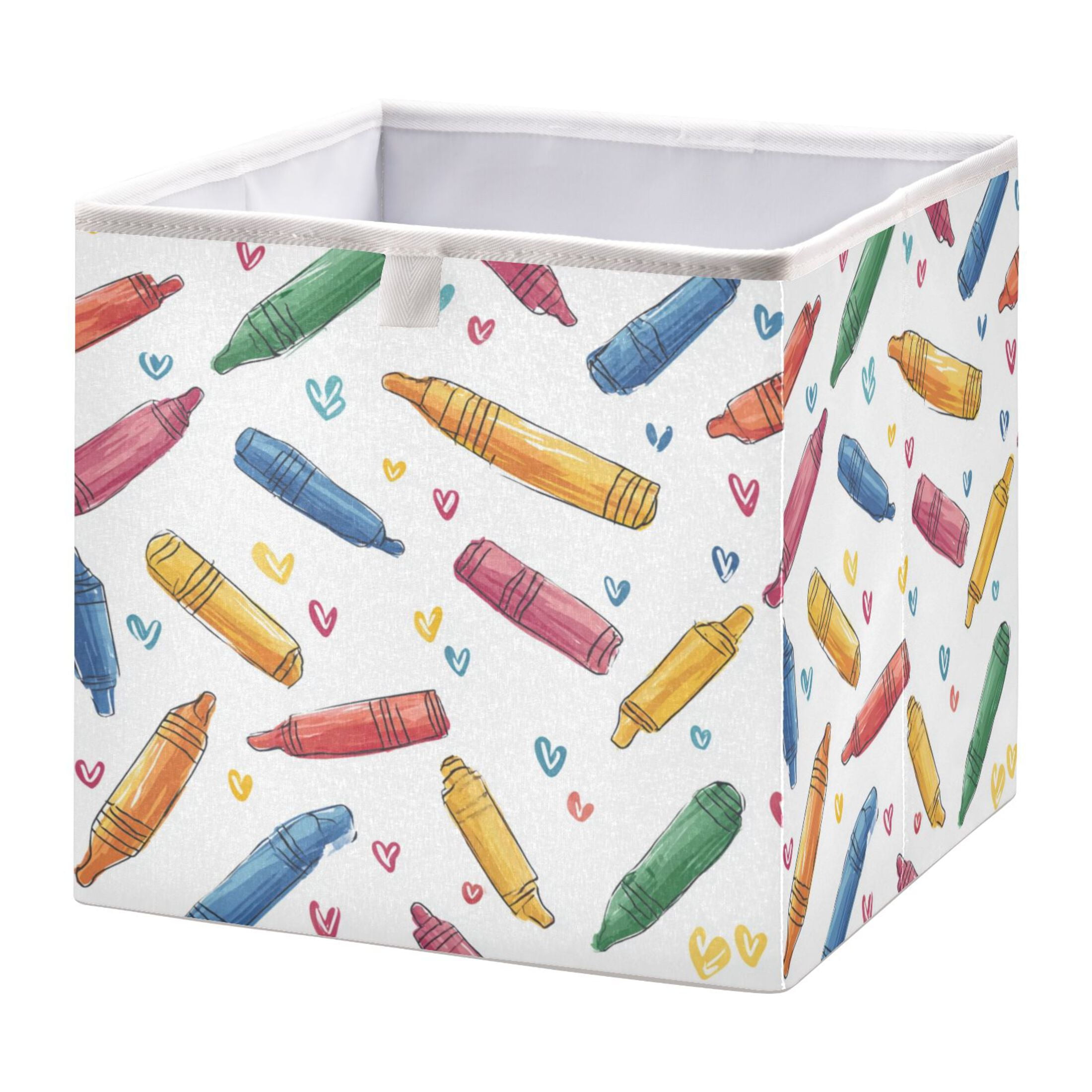 Fabric Open Basket Bins Foldable Storage Basket 2 Size Avliable Little ...