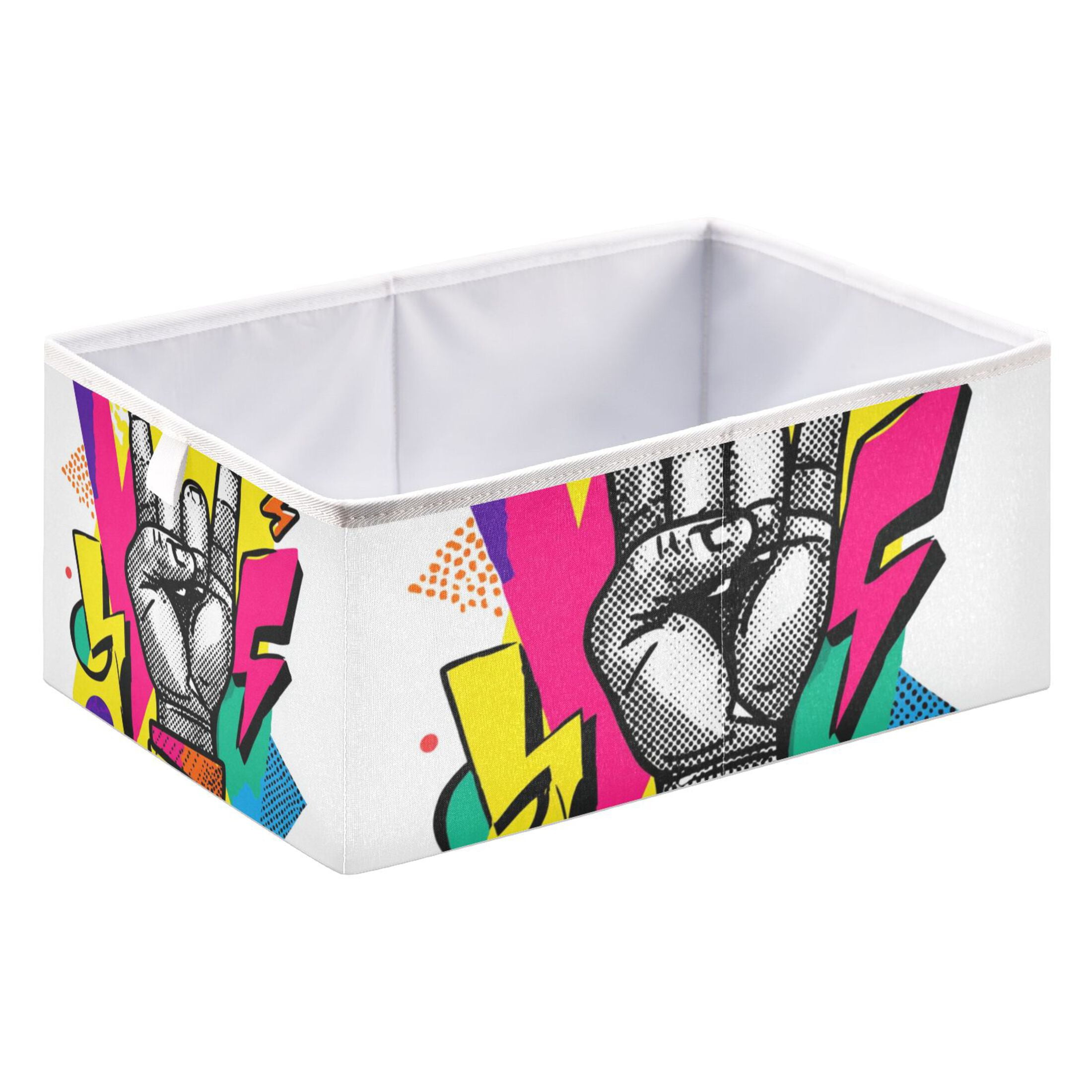 Fabric Open Basket Bins Foldable Storage Basket 2 Size Avliable The ...