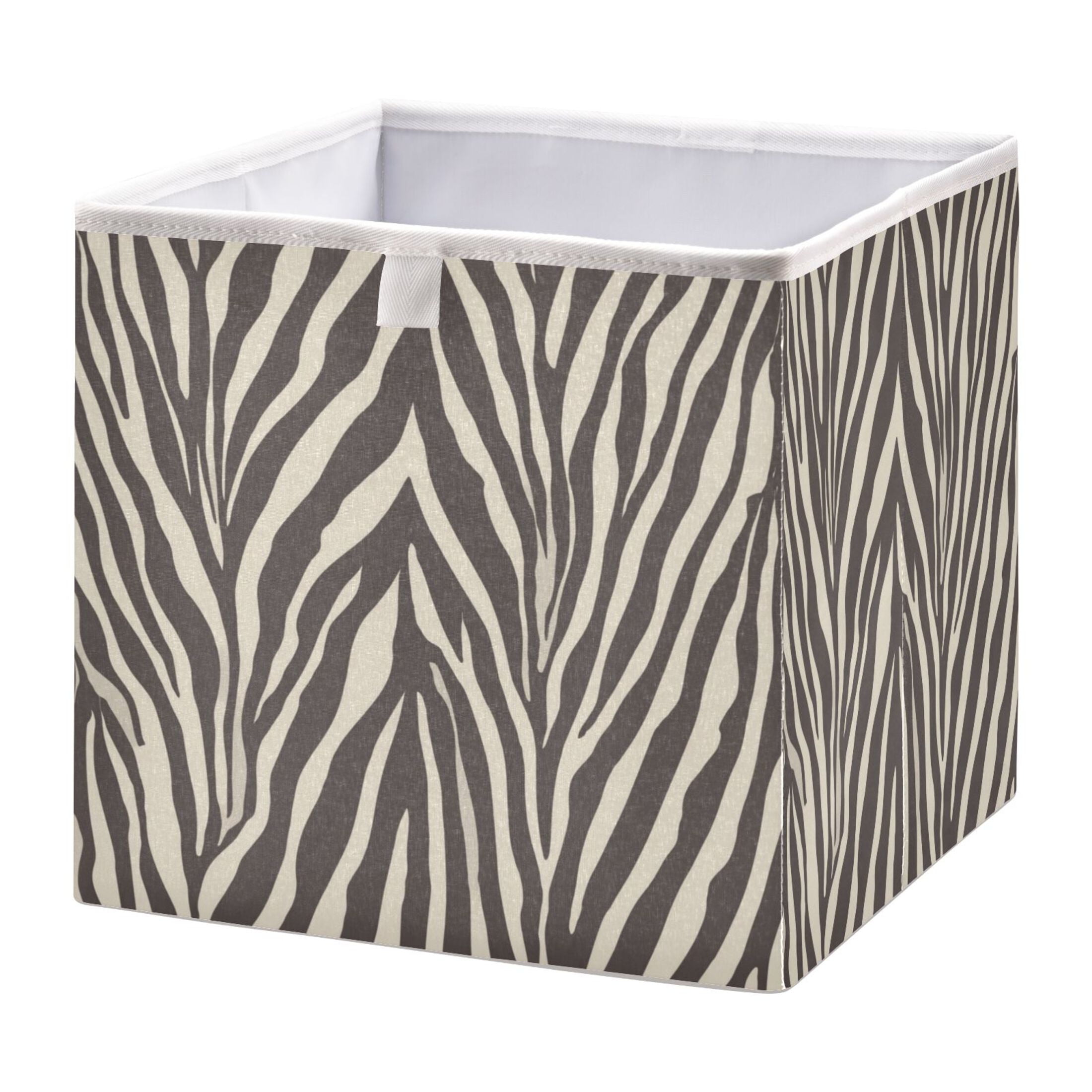 Fabric Open Basket Bins Foldable Storage Basket 2 Size Avliable Zebra ...