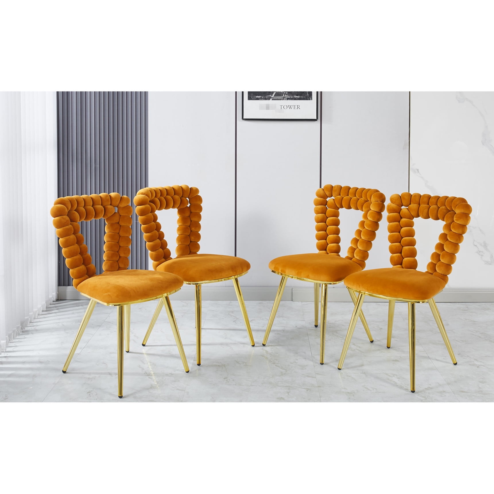 Fabric Orange Design - Comfortable Sitting Position - Dining Room ...