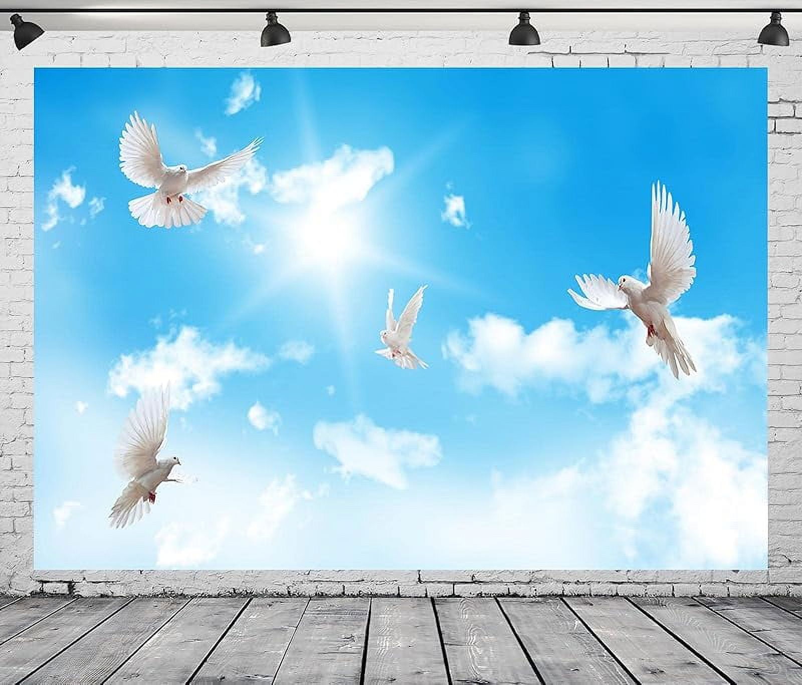 Fabric Peace Dove Backdrop Holy Spirit Bird Jesus Christ Backdrop Blue ...
