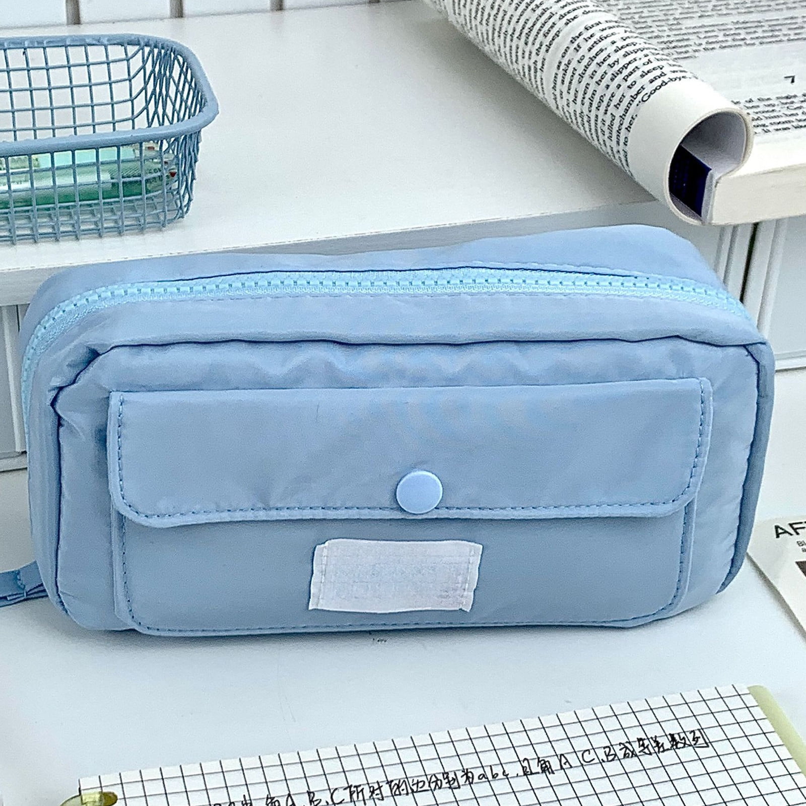 Fabric Pencil Case | Large Capacity Soft Cloth Pouch | 20x9.5x4.5cm ...