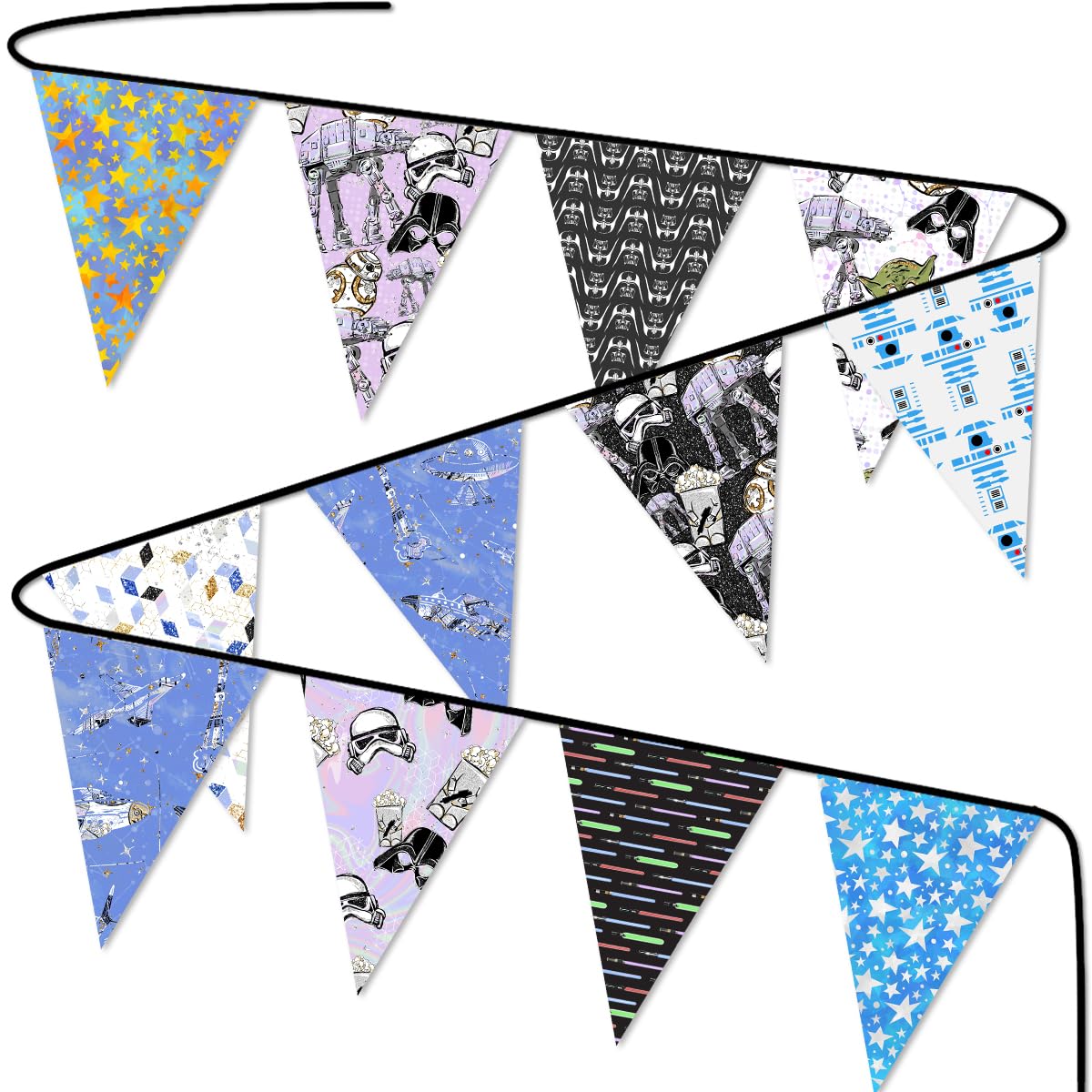 Fabric Pennant Banner for DHF10 Star and Wars Themed Decorations, Star ...