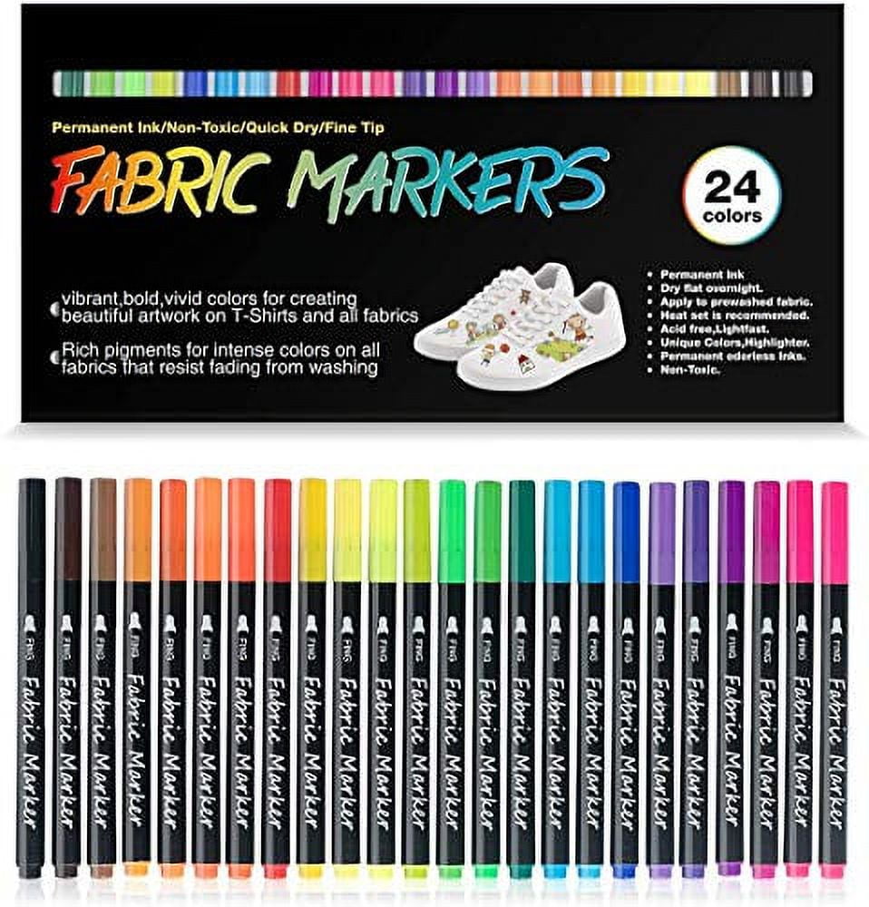 Fabric Pens Permanent No Bleed DAPAWIN Shirt Markers Fabric Markers for ...