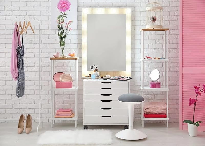Fabric Pink Makeup Room Backdrop Interior Dressing Table Make-up Mirror ...