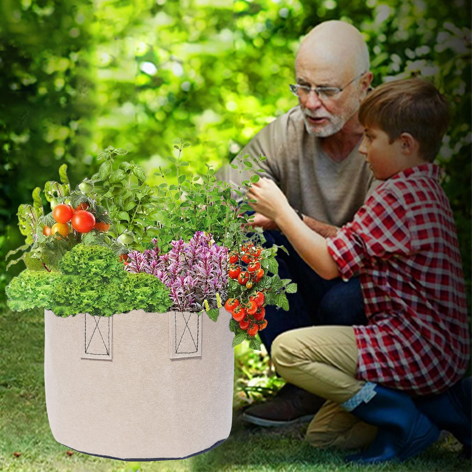 Fabric Plant Growth Bag Non Woven Aeration Pot with Handles ...