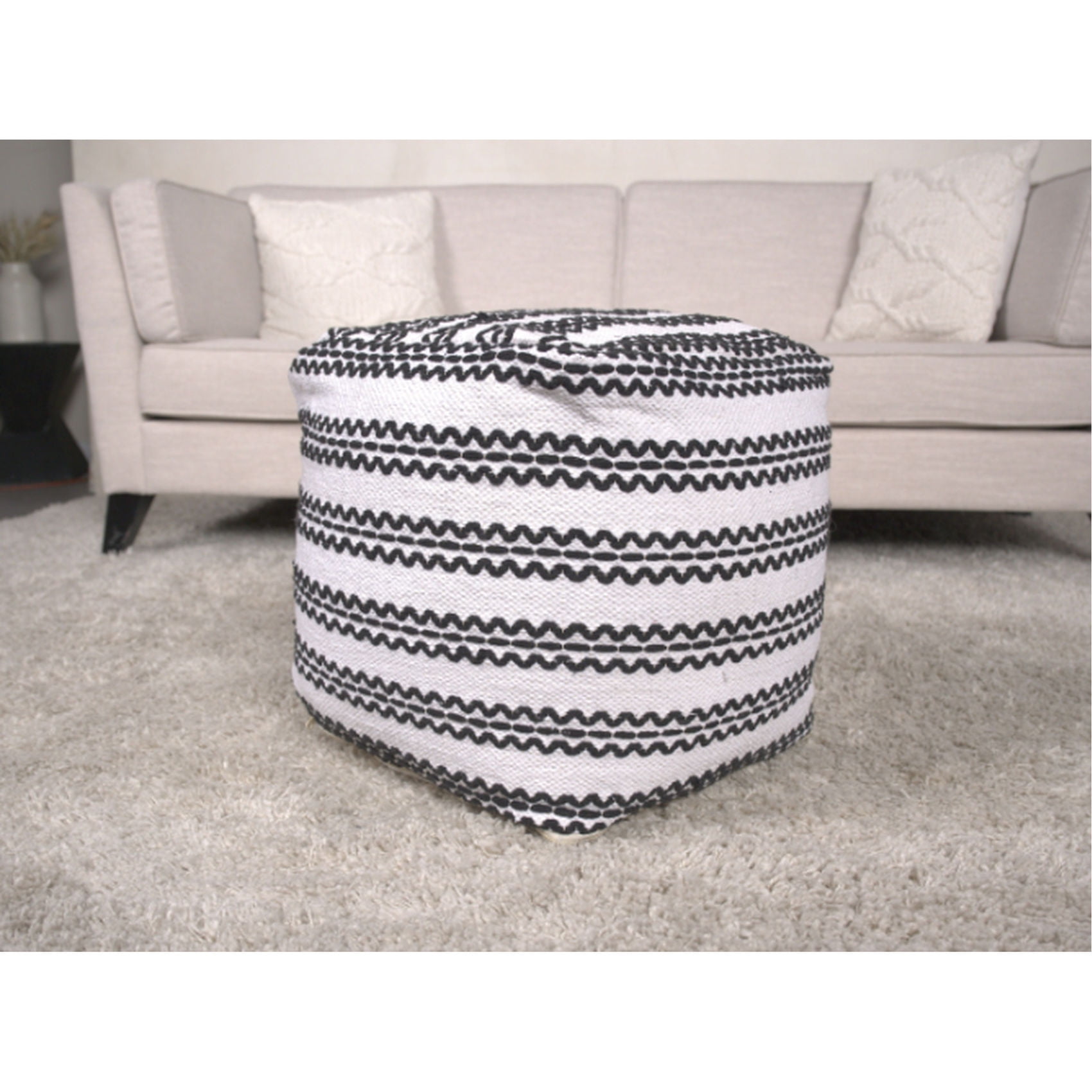 Fabric Pouf with Durability / 16x16x16 Size for Home Decoration ...