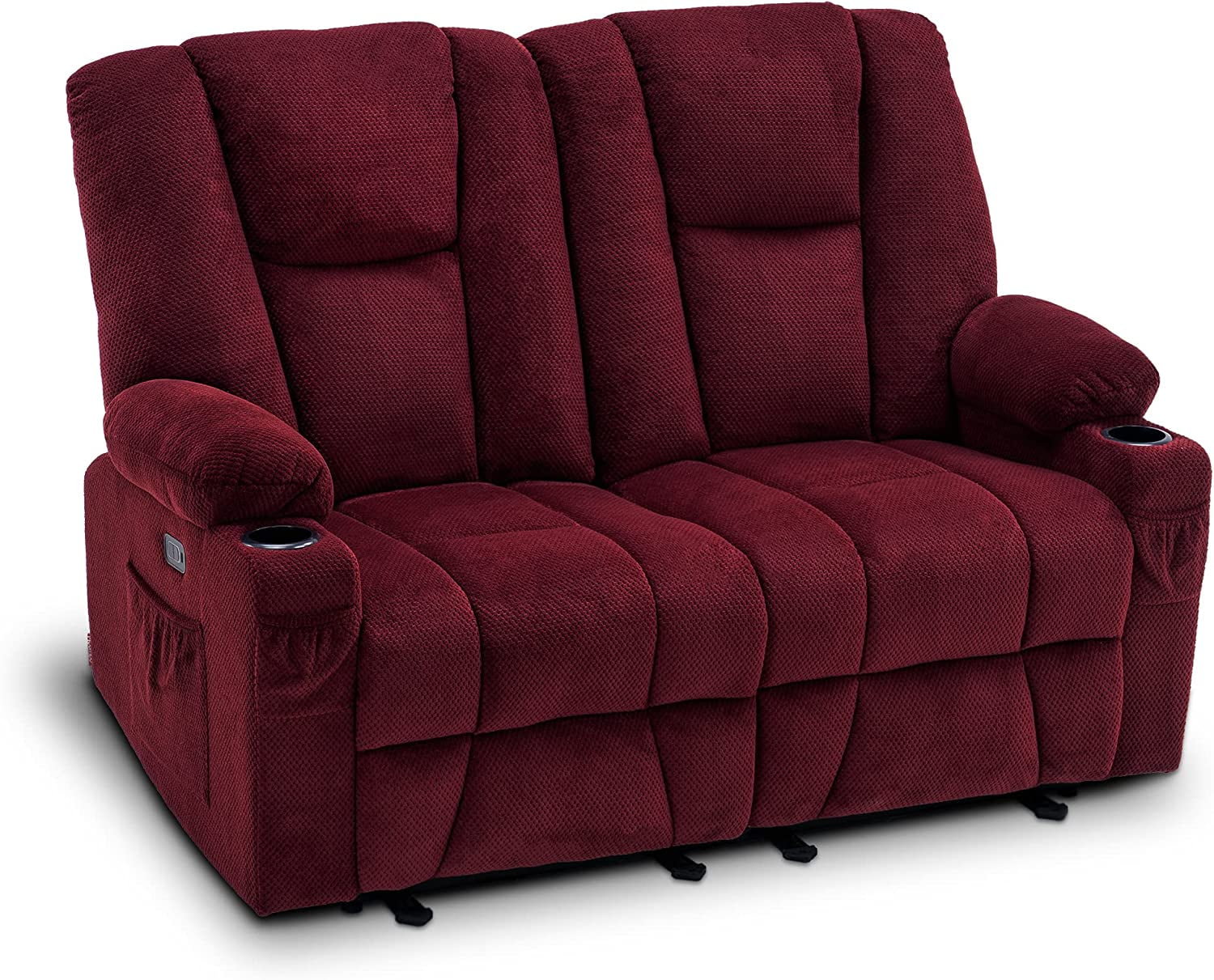 Fabric Power Loveseat Recliner Electric Reclining Loveseat Sofa with ...