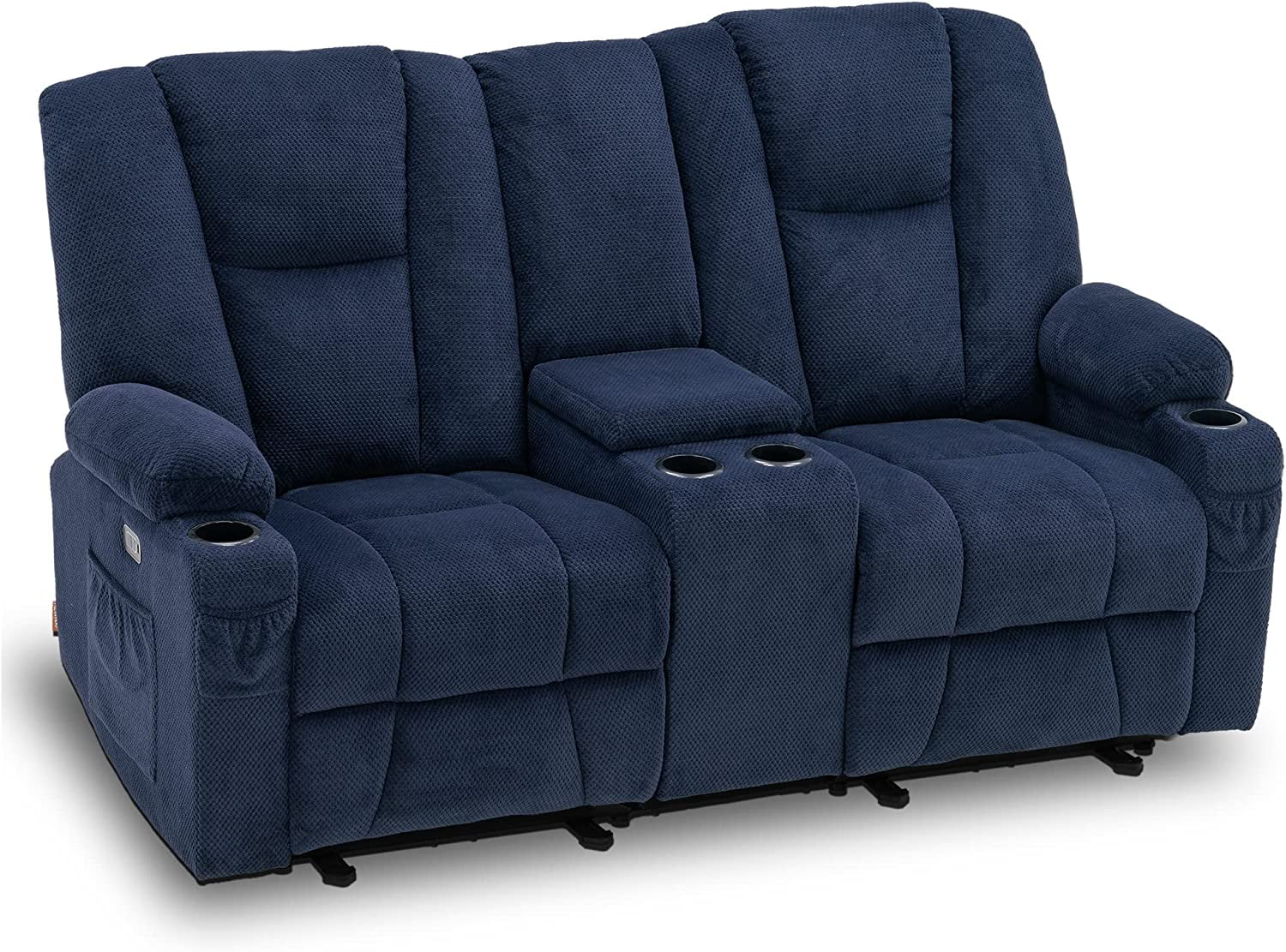 Fabric Power Loveseat Recliner Electric Reclining Loveseat Sofa with ...