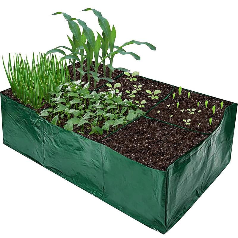 Fabric Raised Garden Bed Seeder, 35 Gallon Plant Planting Bag with 6 ...
