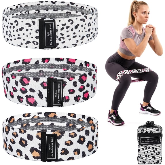 Fabric Resistance Bands Set - 6 Pack Exercise Loop Bands with Multiple ...