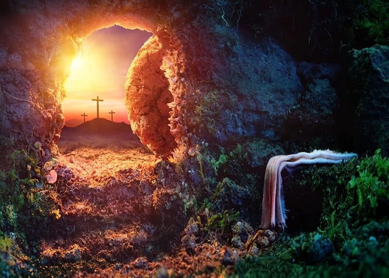 Fabric Resurrection of Jesus Backdrop Easter Empty Tomb Backdrop Three ...