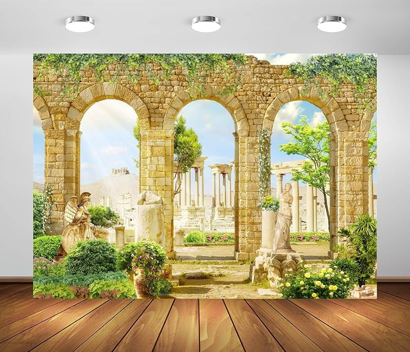 Fabric Romantic Greece Palace Garden Backdrop for Photography Ancient ...
