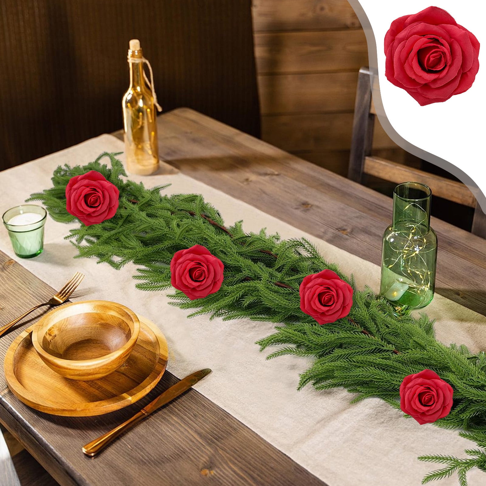 Fabric Rose Heads for Home Decor and Wedding Arrangements, Set of 1 ...