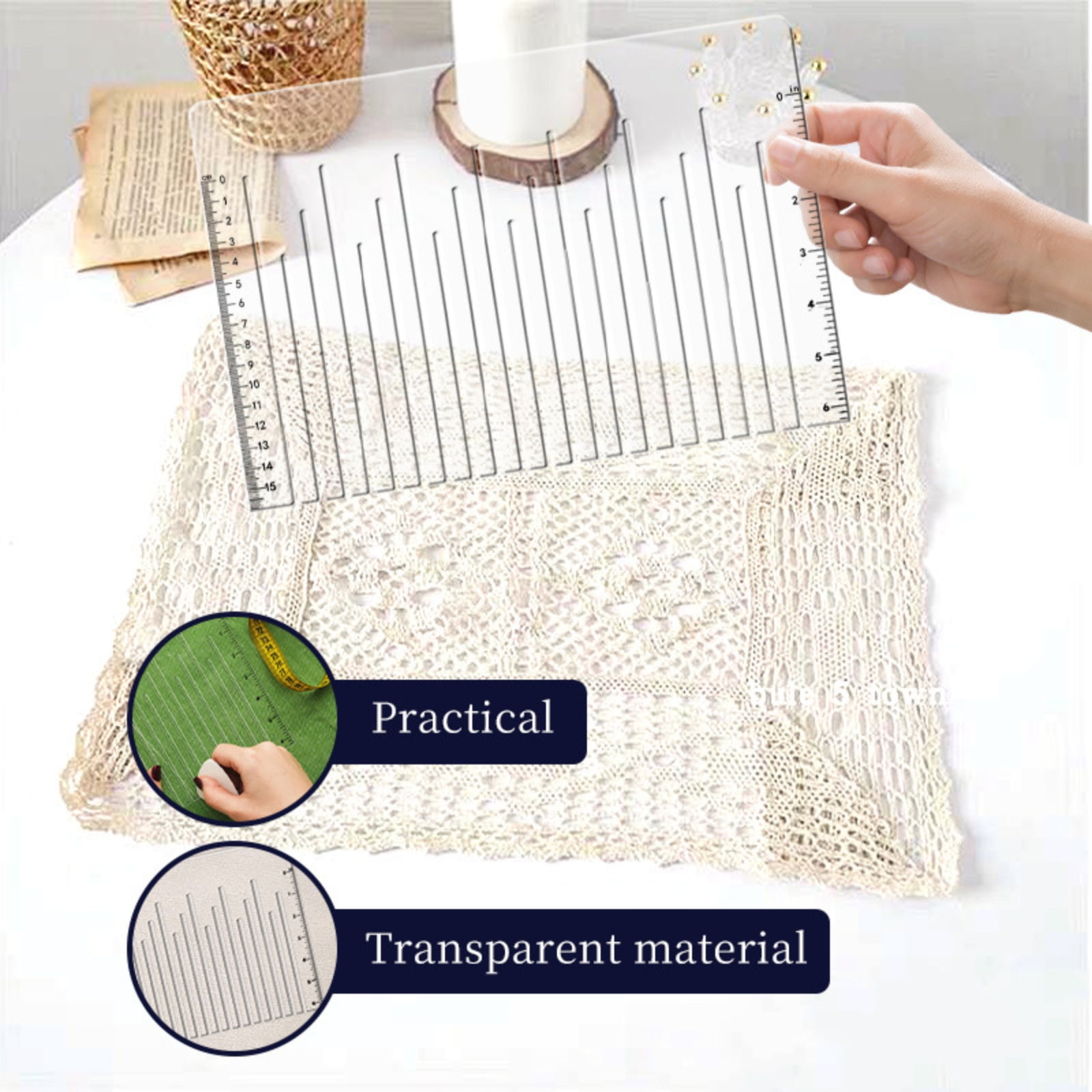 Fabric Ruler Transparent Acrylic Sewing Ruler Cutting Template Tool ...