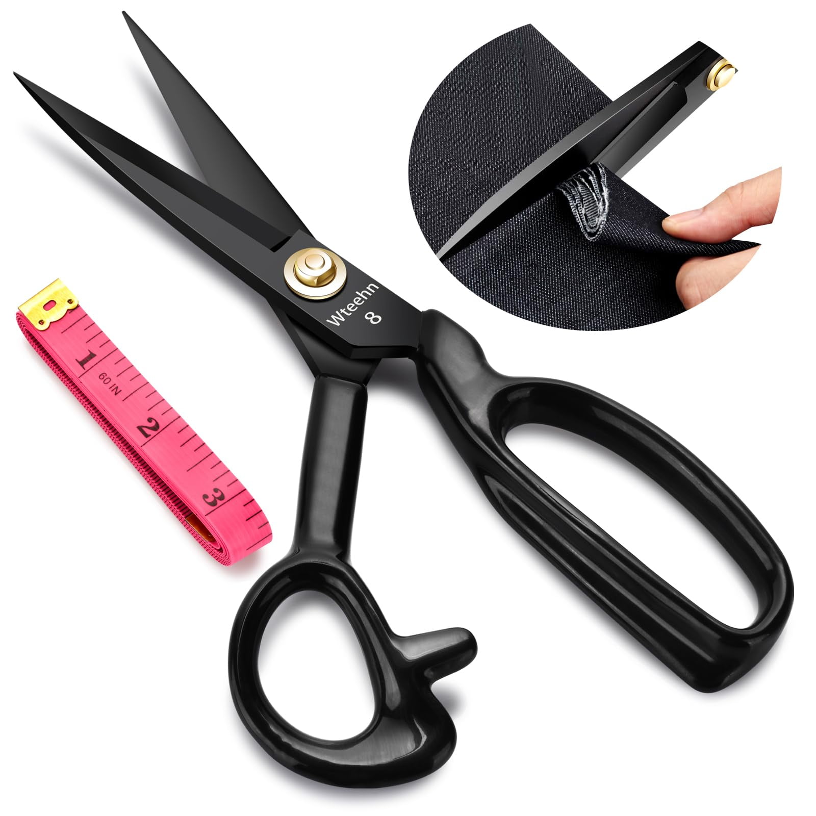 Fabric Scissors Professional, 8" Heavy Duty Sewing Scissor for Fabric ...