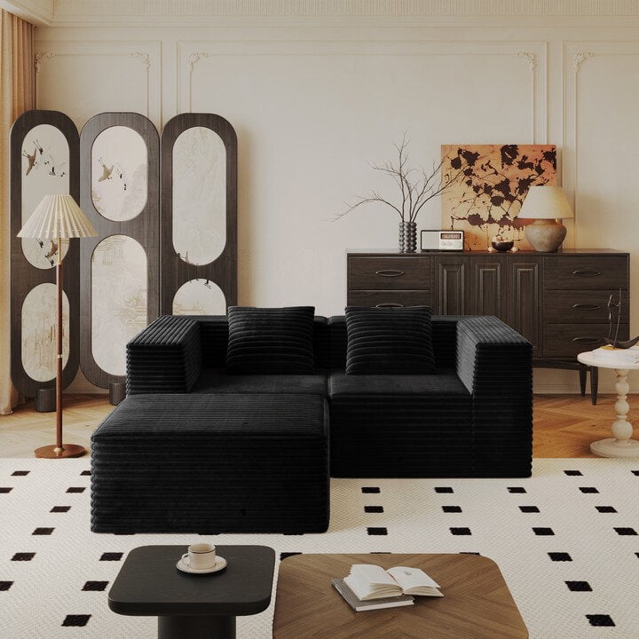 Fabric Sectionals Modular Sectional Couches for Living Room with Deep ...
