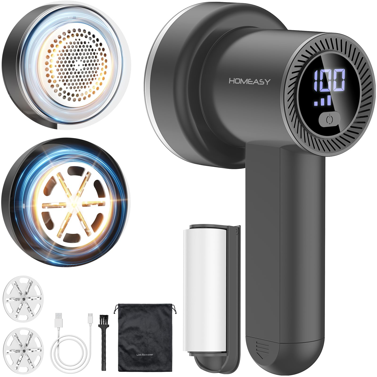 Fabric Shaver Fuzz Remover Rechargeable, HOMEASY Electric Lint Remover ...