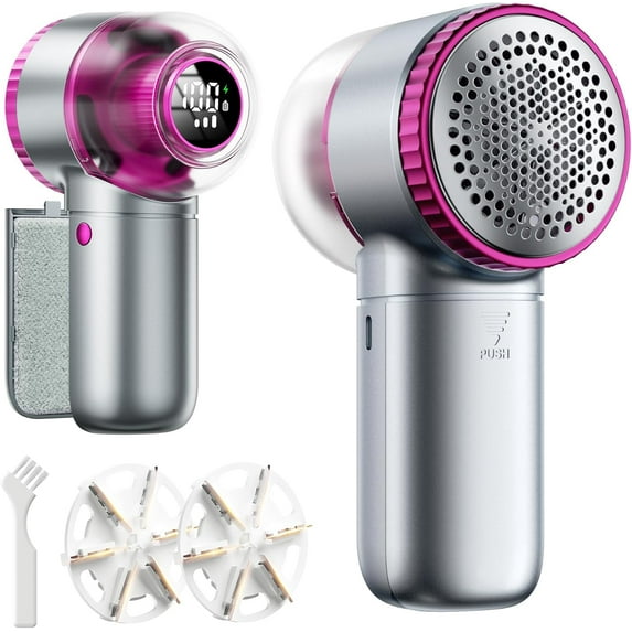Fabric Shaver with Lint Brush, Large Lint Shaver with Digital Display ...