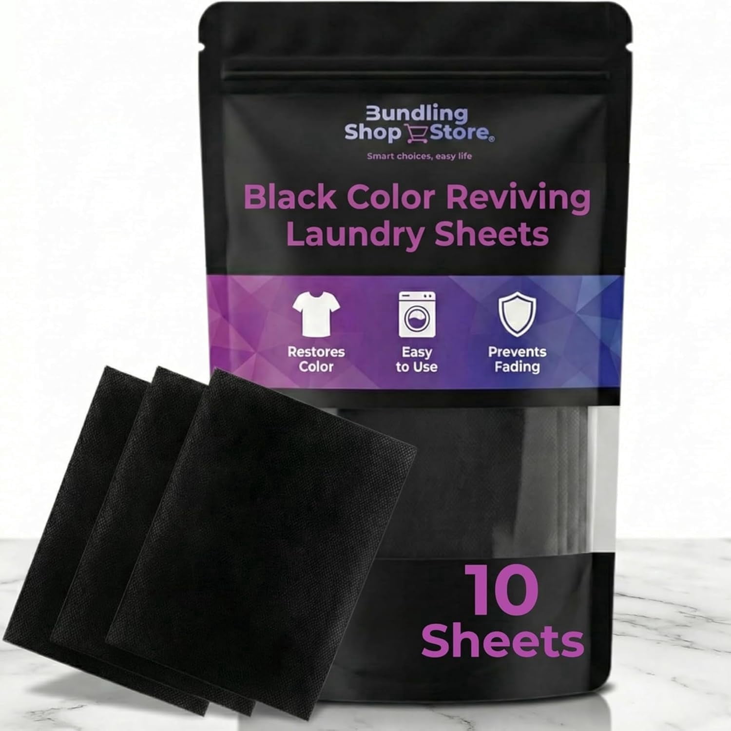 Black Color Reviving Laundry Sheets (10-Pack) – Restore Faded Blacks ...