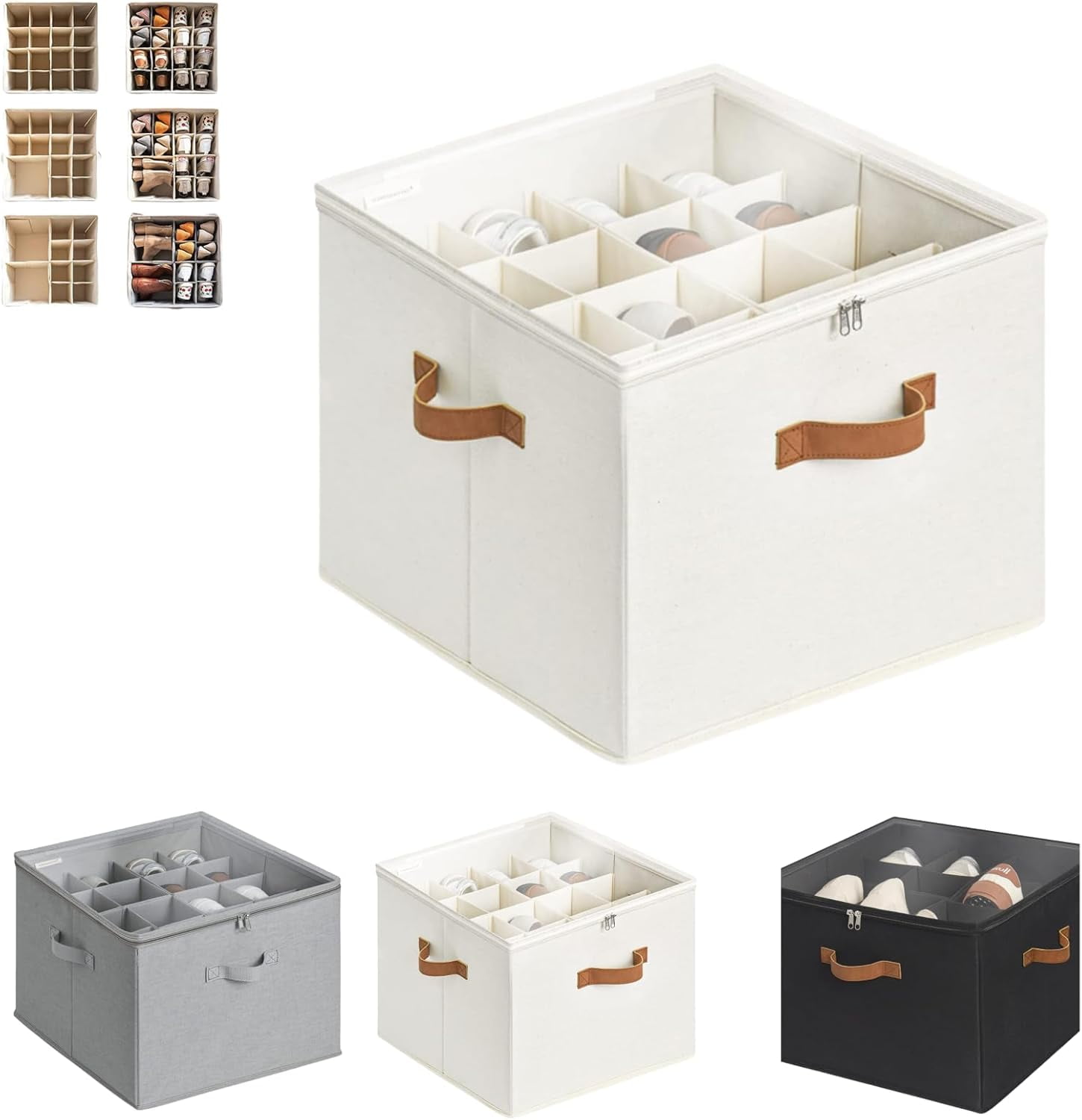 Fabric Shoe Organizer Storage Box, 2025 Upgraded Shoe Storage, Fits Up ...