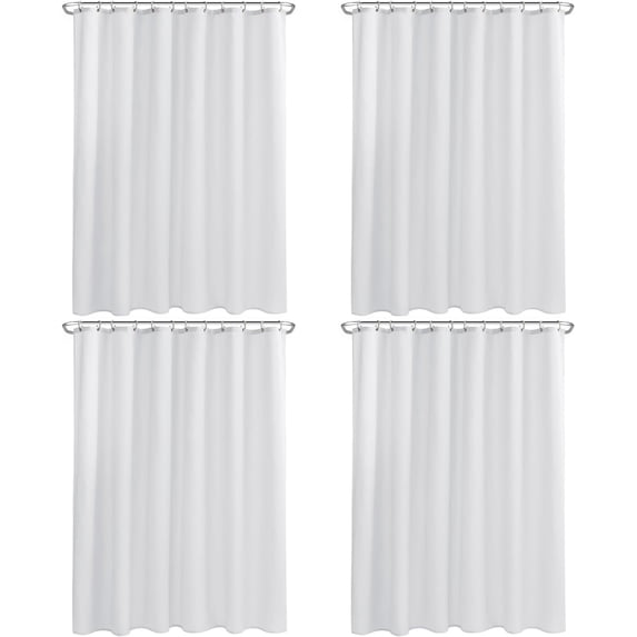 Fabric Shower Curtain Liners 4 Pack - W72 x H72 - Washable & Water ...