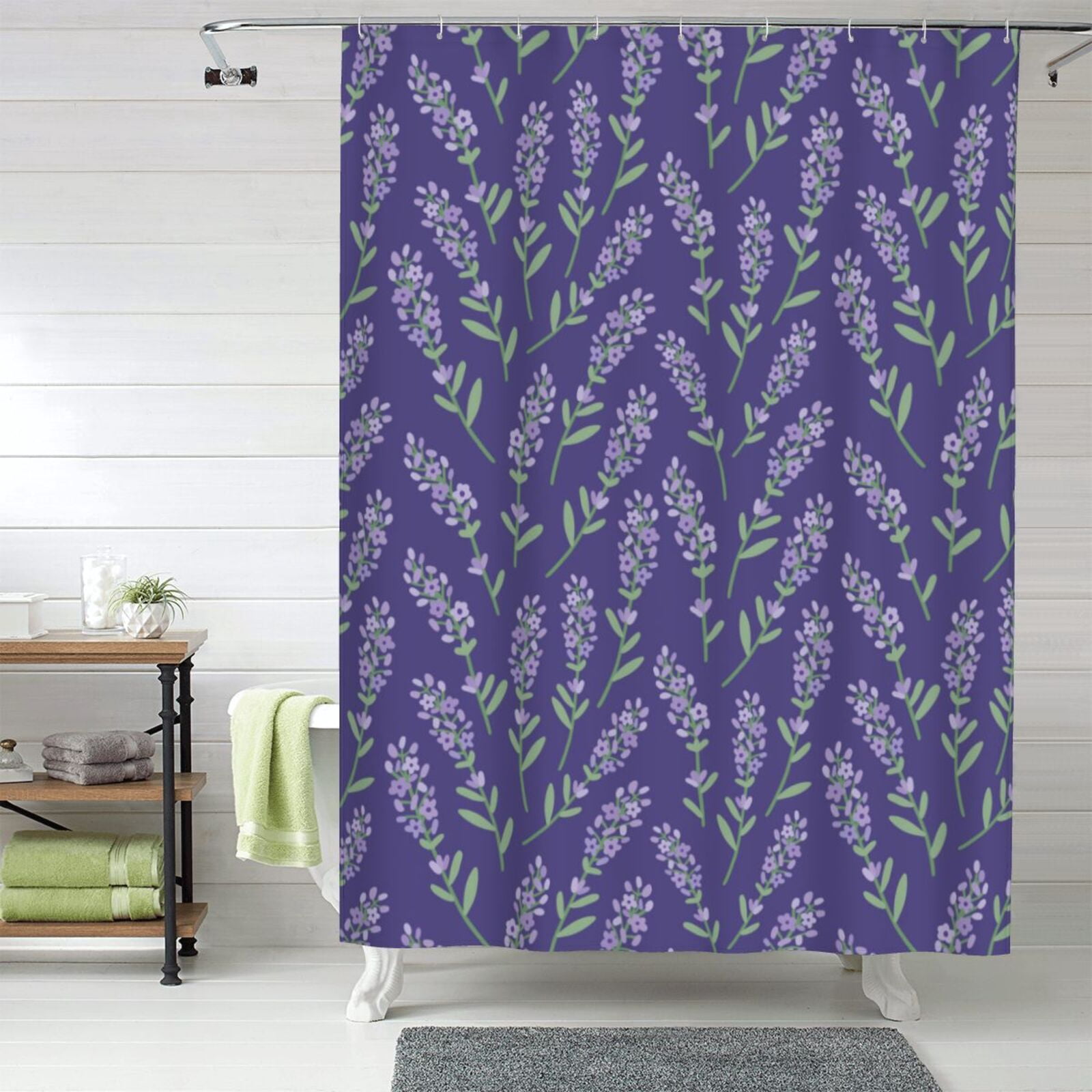 Fabric Shower Curtains for Bathroom - Lavender Flowers Light Purple ...