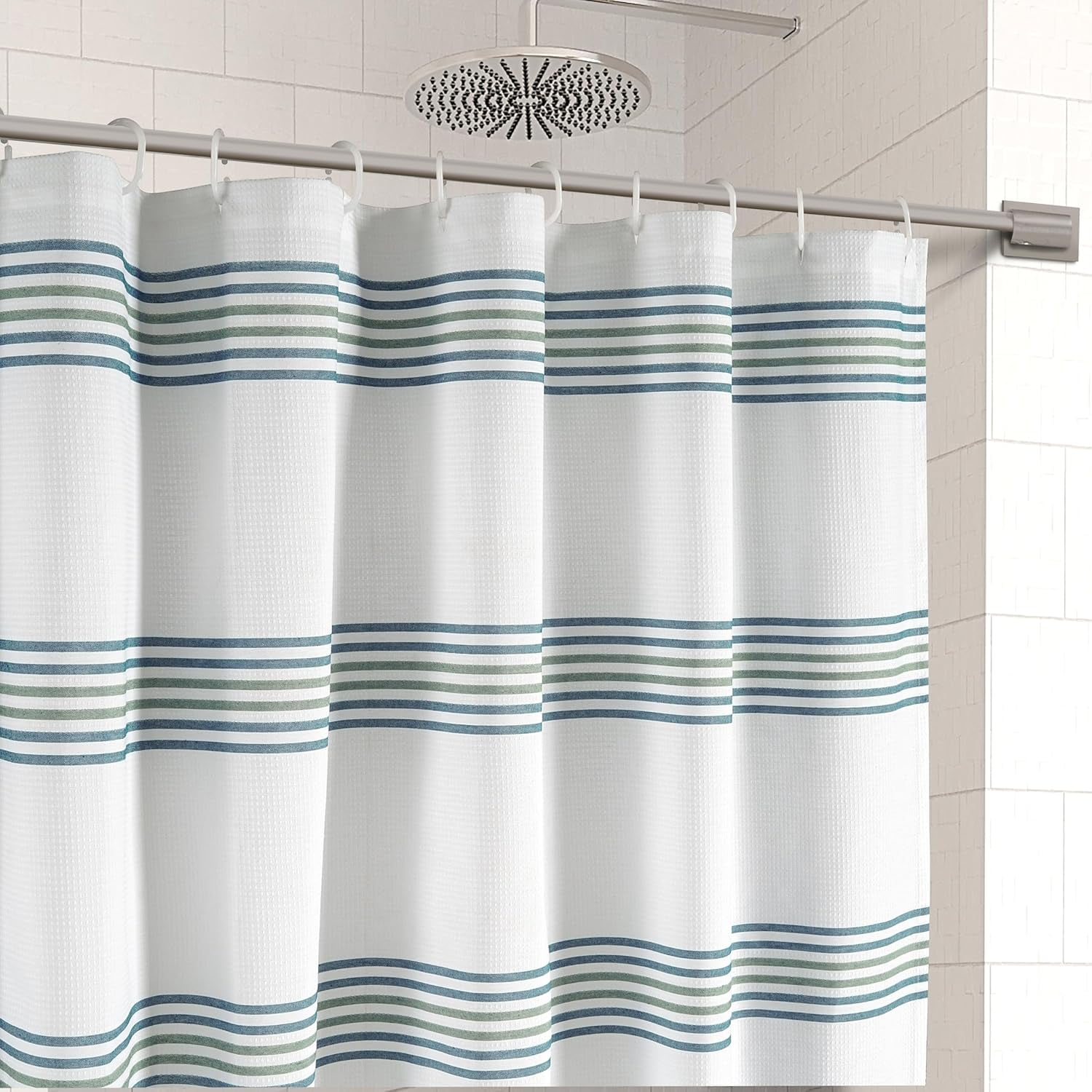 Fabric Shower Stall Curtain - 72 x 36 Compact Size - Built In Lining ...
