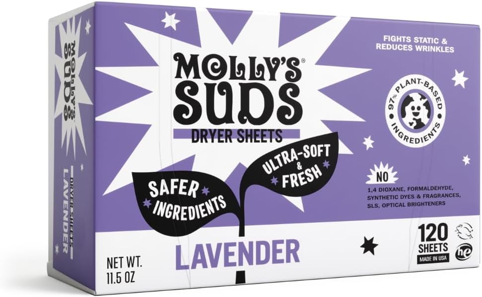 Fabric Softener Dryer Sheets for Sensitive Skin | Plant-Based Static ...