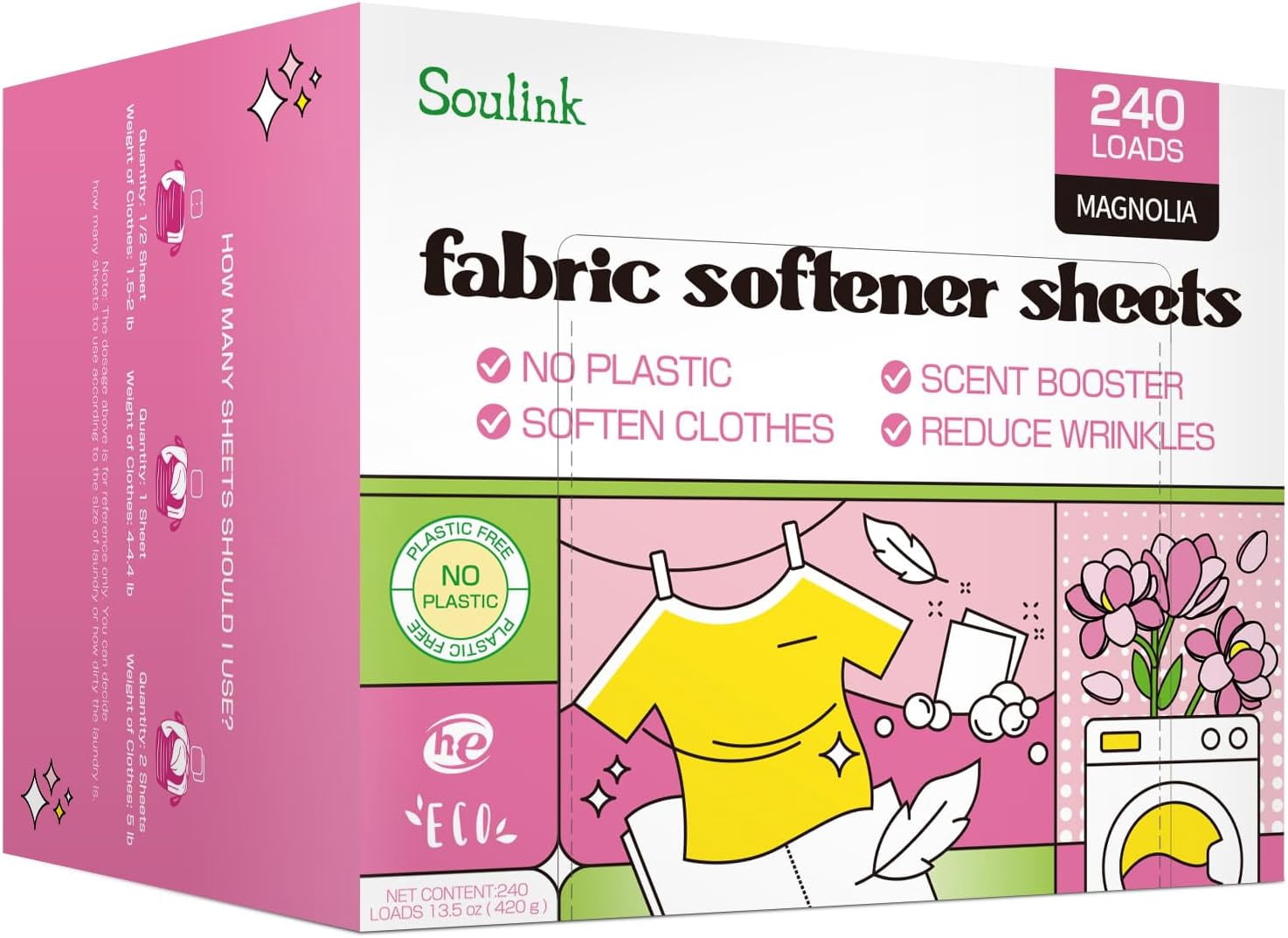 Fabric Softener Sheets for Washing Machine, No Plastic Jug Soap Strips ...