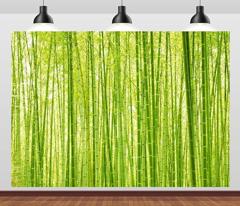 Fabric Spring Green Bamboo Photography Background Bamboo Forest ...