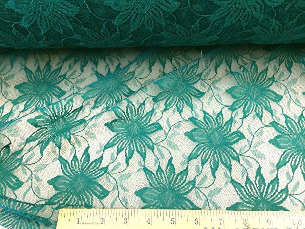 Fabric Stable Mesh Lace Dark Teal Floral LC307 - Walmart.com