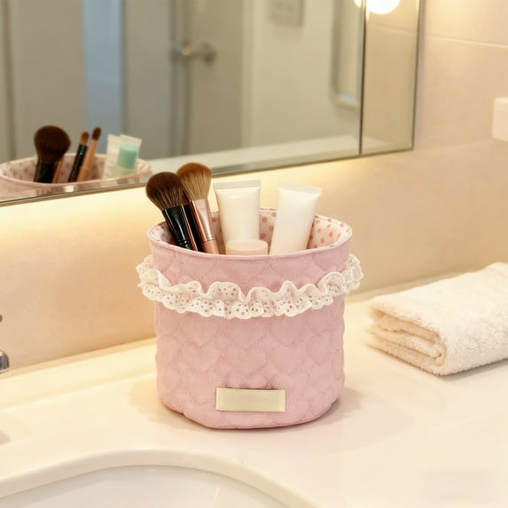 Fabric Storage Basket | Cylindrical Canvas Organizer | Cotton ...