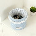 Fabric Storage Basket Cylindrical Desktop Organizer | Pink Blue Cotton ...