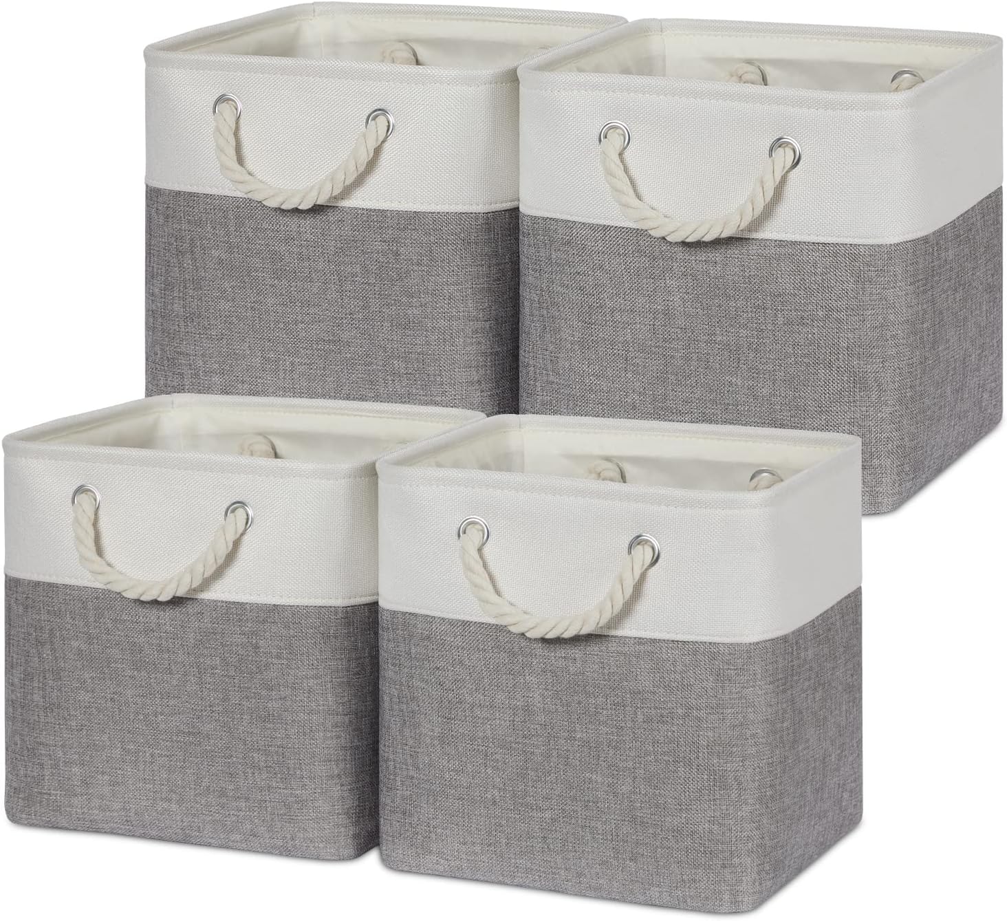 Fabric Storage Baskets for Organizing, Grey Basket for Shelves ...