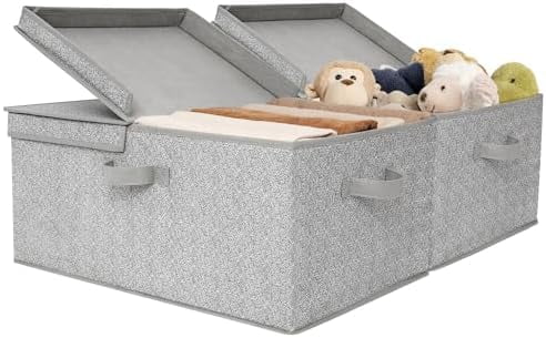 Fabric Storage Bin with Lid, Linen Closet Organizers and Storage ...