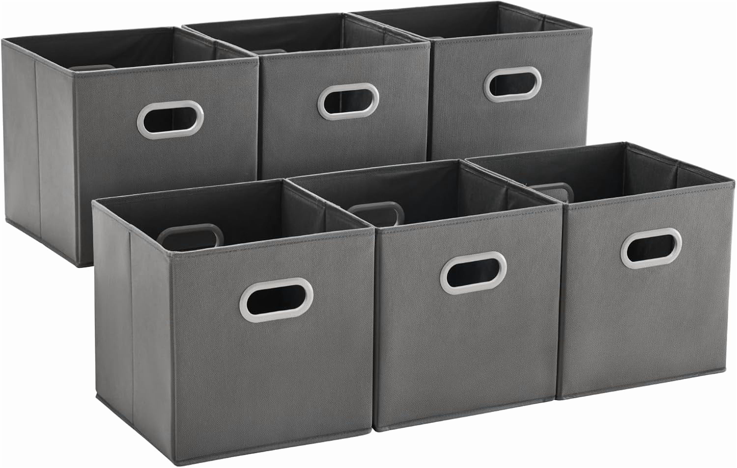 Fabric Storage Bins Cubes Baskets Containers with Dual Plastic Handles ...