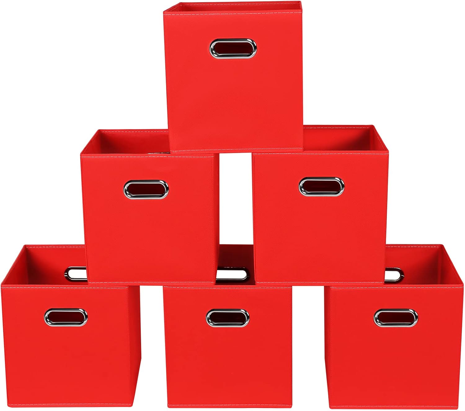 Fabric Storage Bins Cubes, Fabric Cube Organizer with Handle, Foldable ...