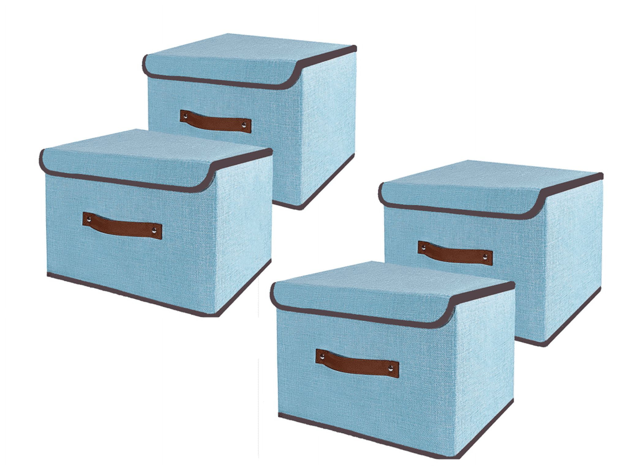 Fabric Storage Bins with Lid [4-Pack] Foldable Closet Storage Boxes for ...