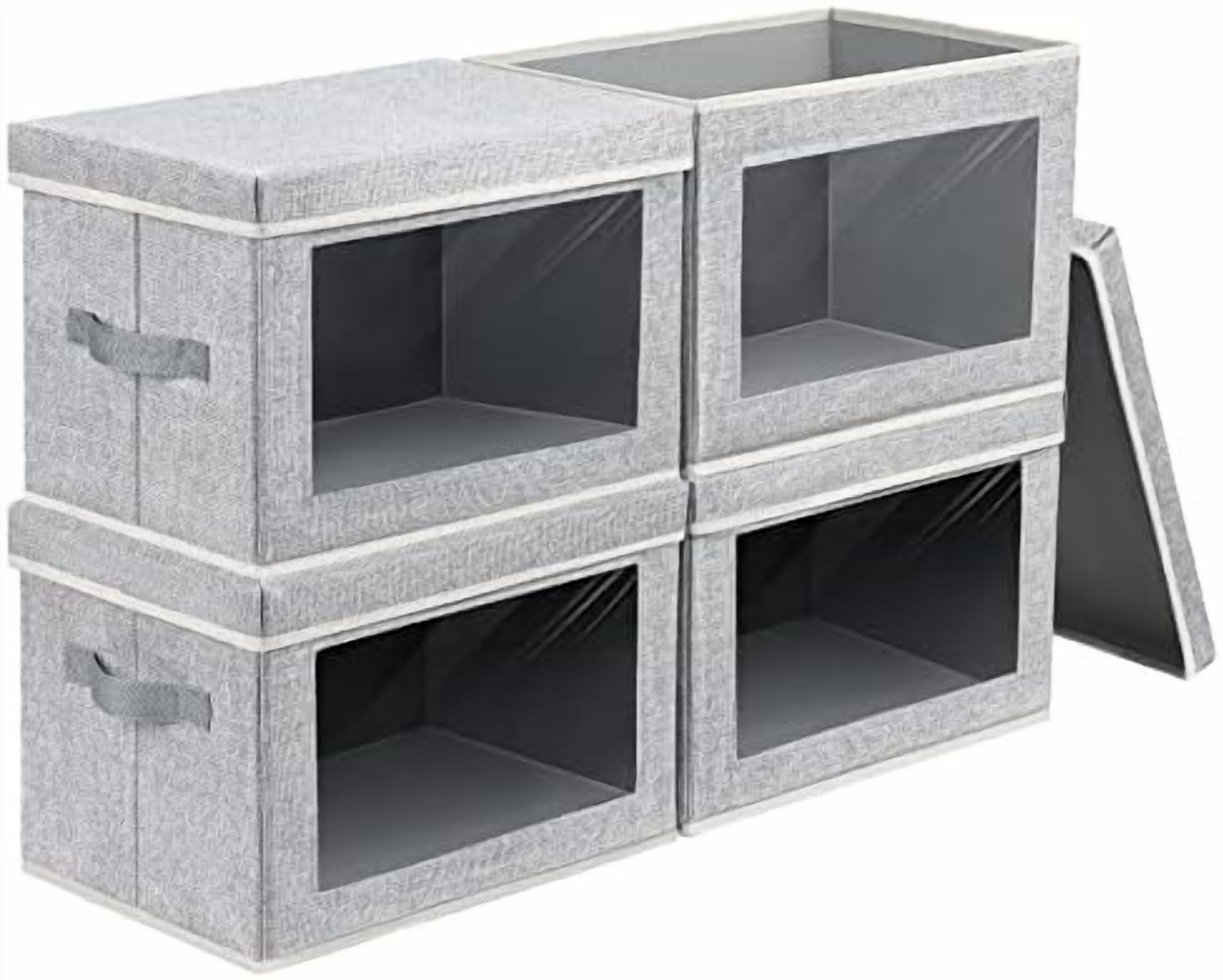 Fabric Storage Bins with Lids, Large Storage Cubes with Window, Fabric ...