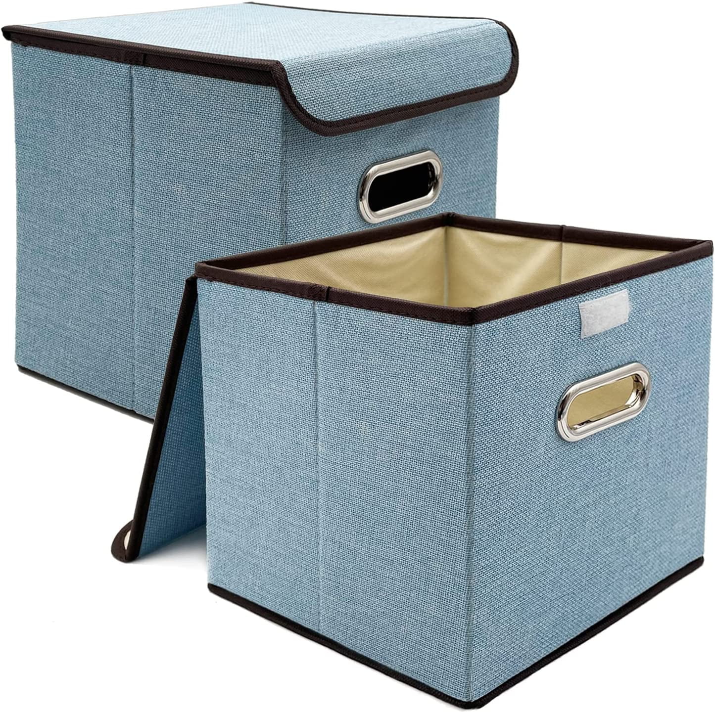 Fabric Storage Bins with Lids for Shelves, 2 Pack Cube Storage Baskets ...