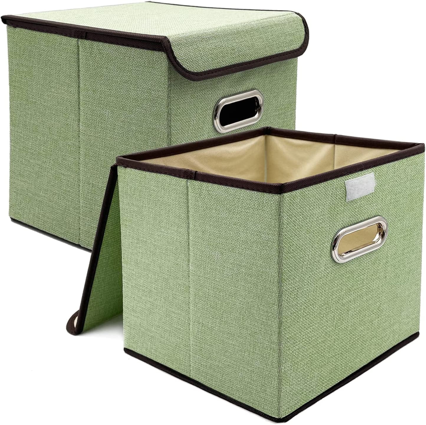 Fabric Storage Bins with Lids for Shelves, 2 Pack Cube Storage Baskets ...