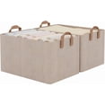 Fabric Storage Bins with Metal Frame, Large Closet Baskets with Handles ...