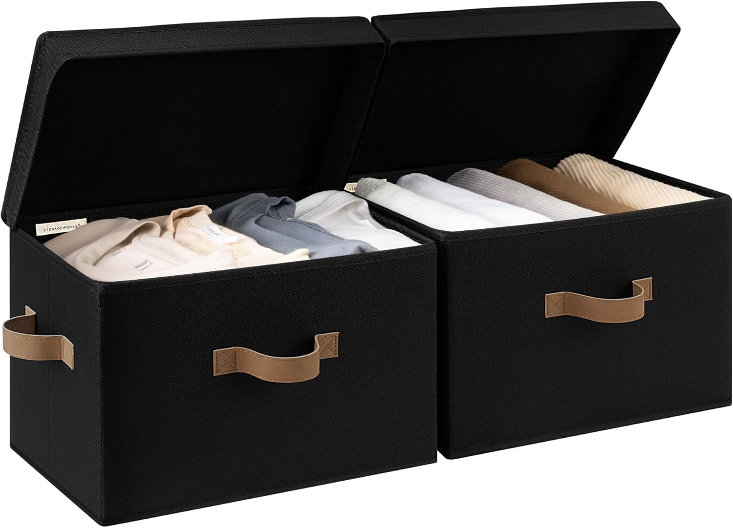 Fabric Storage Bins with lid, Decorative Boxes for Shelves, Closet ...