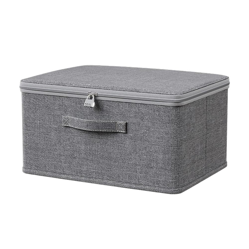 Fabric Storage Box with Combination Lock, Collapsible Clothes Wardrobe ...