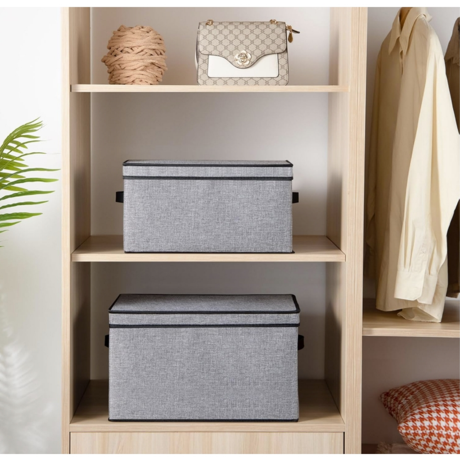Fabric Storage Boxes, 7.1 x 9.1 x 13 Inch Storage Baskets for Shelves ...