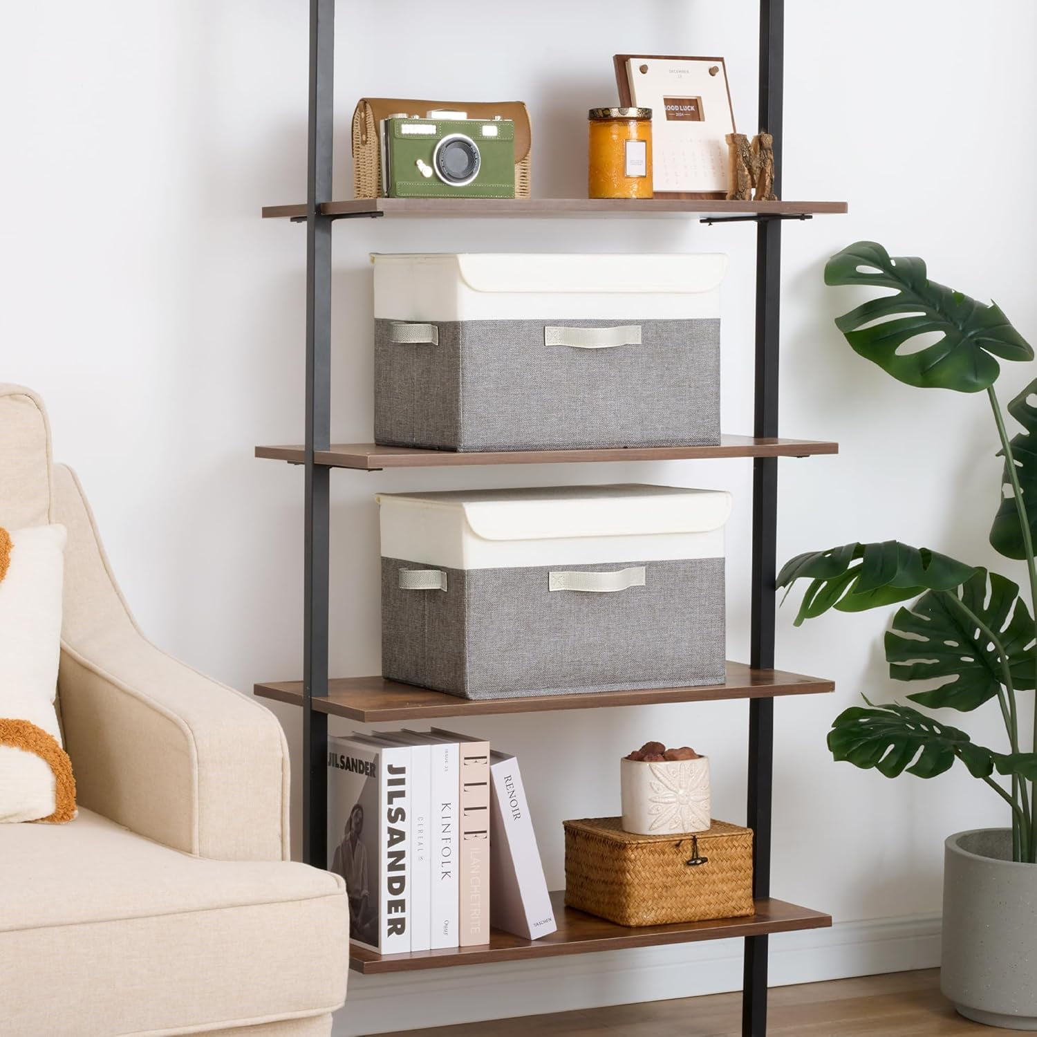 Fabric Storage Boxes with Lids, Large Organizers for Closets, Toy ...