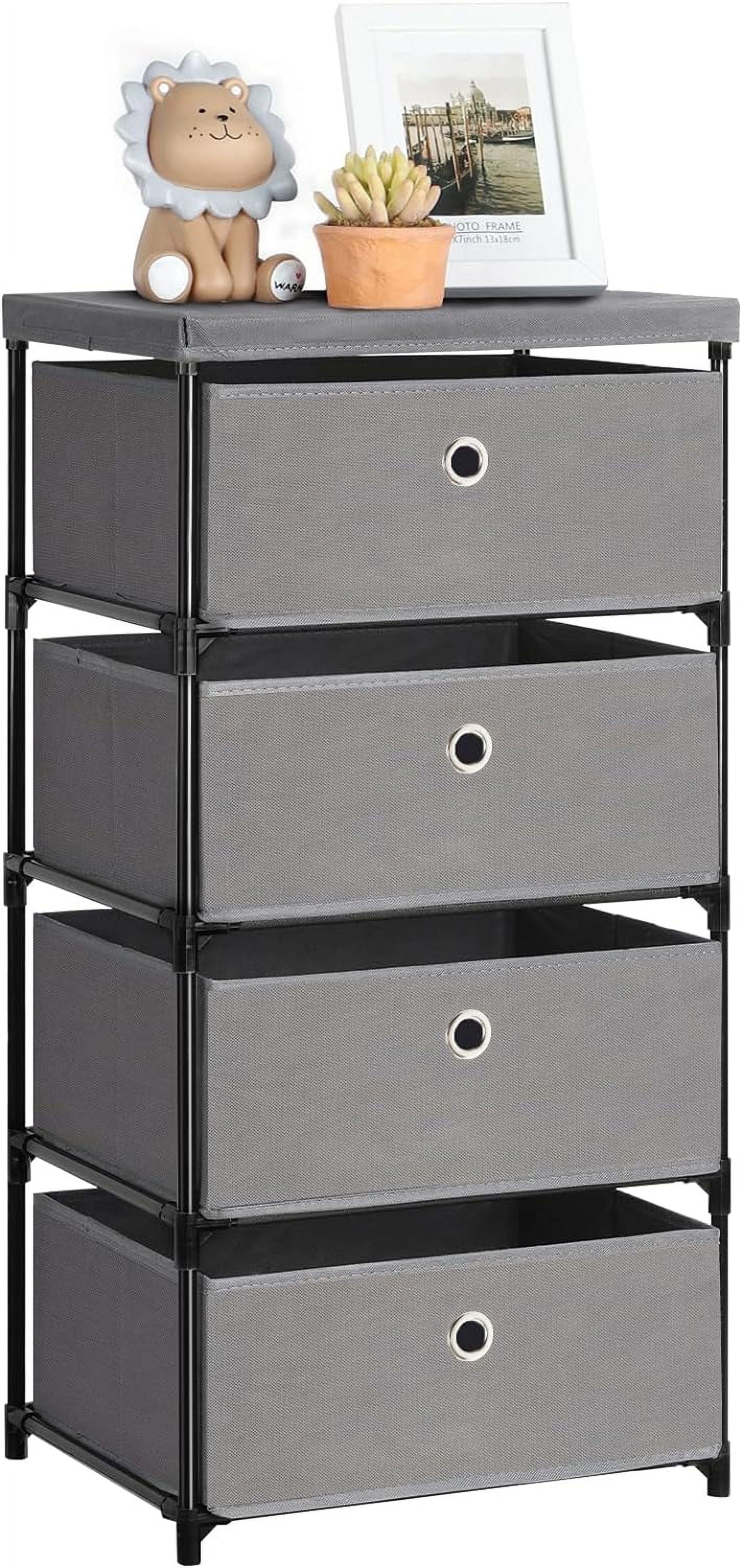 Fabric Storage Chest, Drawer Clothes Organizer - 4 Drawers Storage ...