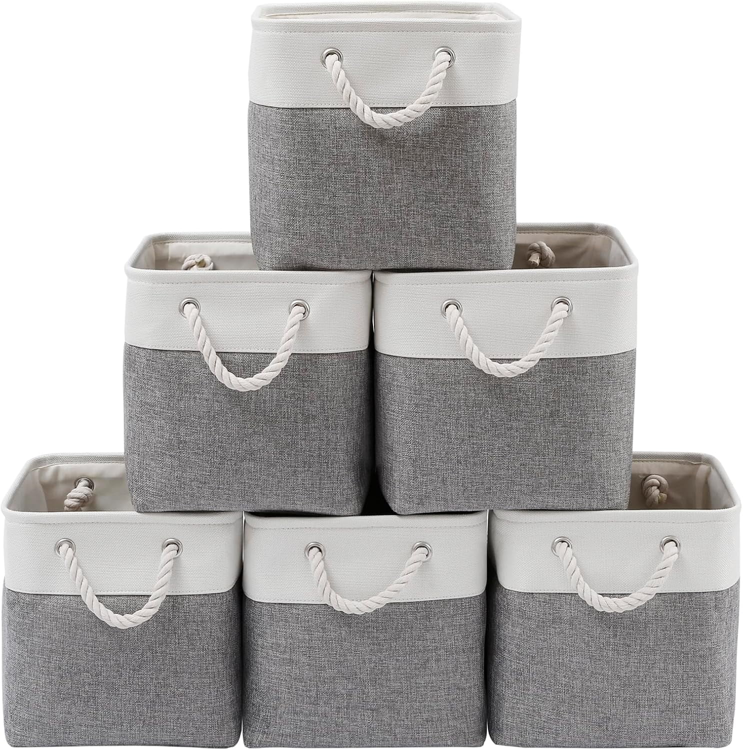 Fabric Storage Cubes, 11 inch cube storage bin with Handles, 11x11 cube ...
