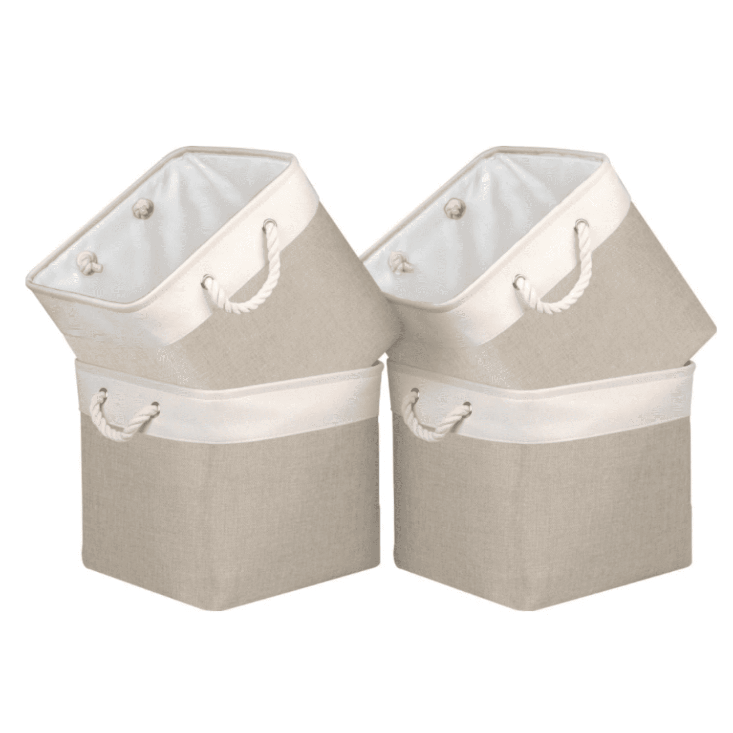 Fabric Storage Cubes 12 inch Cube Storage Bins with Rope Handles ...
